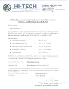 Invitation Letter for International Conference - HIET